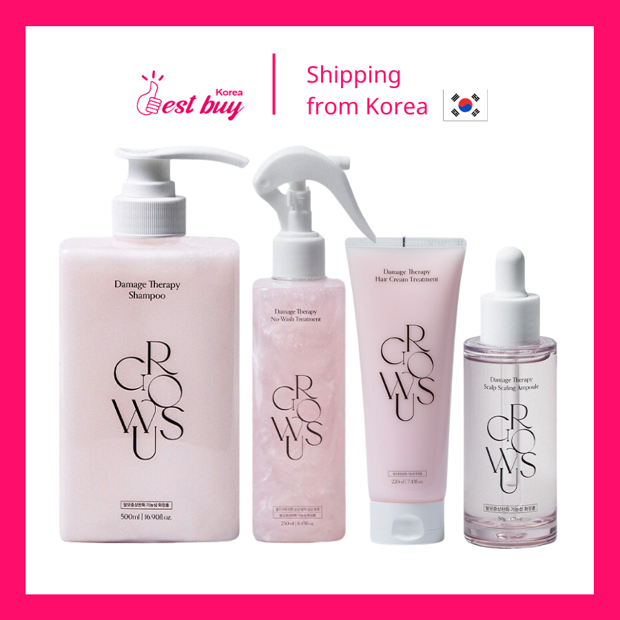 [Oliveyoung]Bộ chăm sóc tóc và body Growus Damage Therapy (Dầu gội/Dầu dưỡng tóc/Sữa dưỡng thể ...