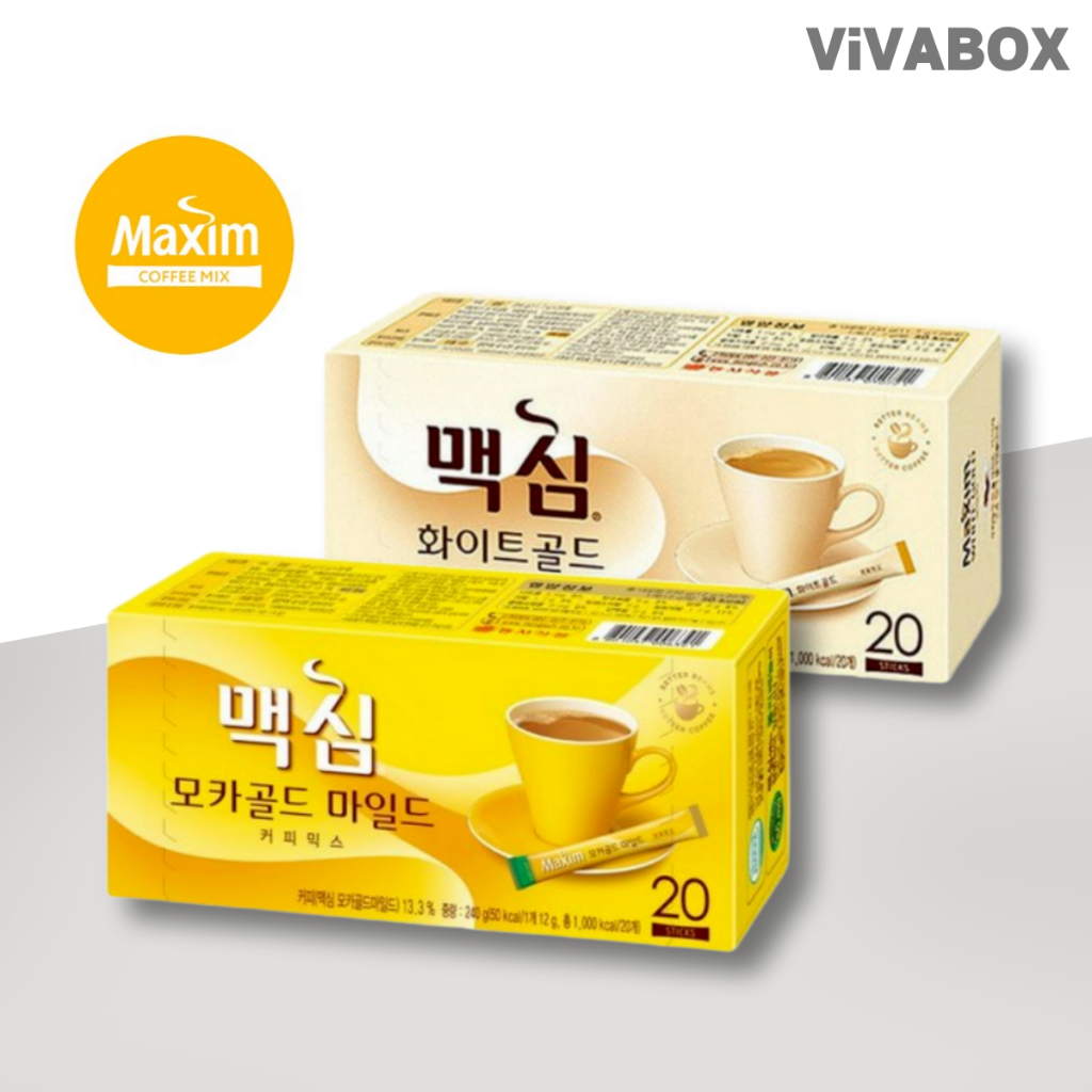 Hỗn hợp cà phê vàng trắng Maxim & Mocha Gold | 12g x 20 que | Cà phê hòa tan số 1 của Hàn Quốc ...