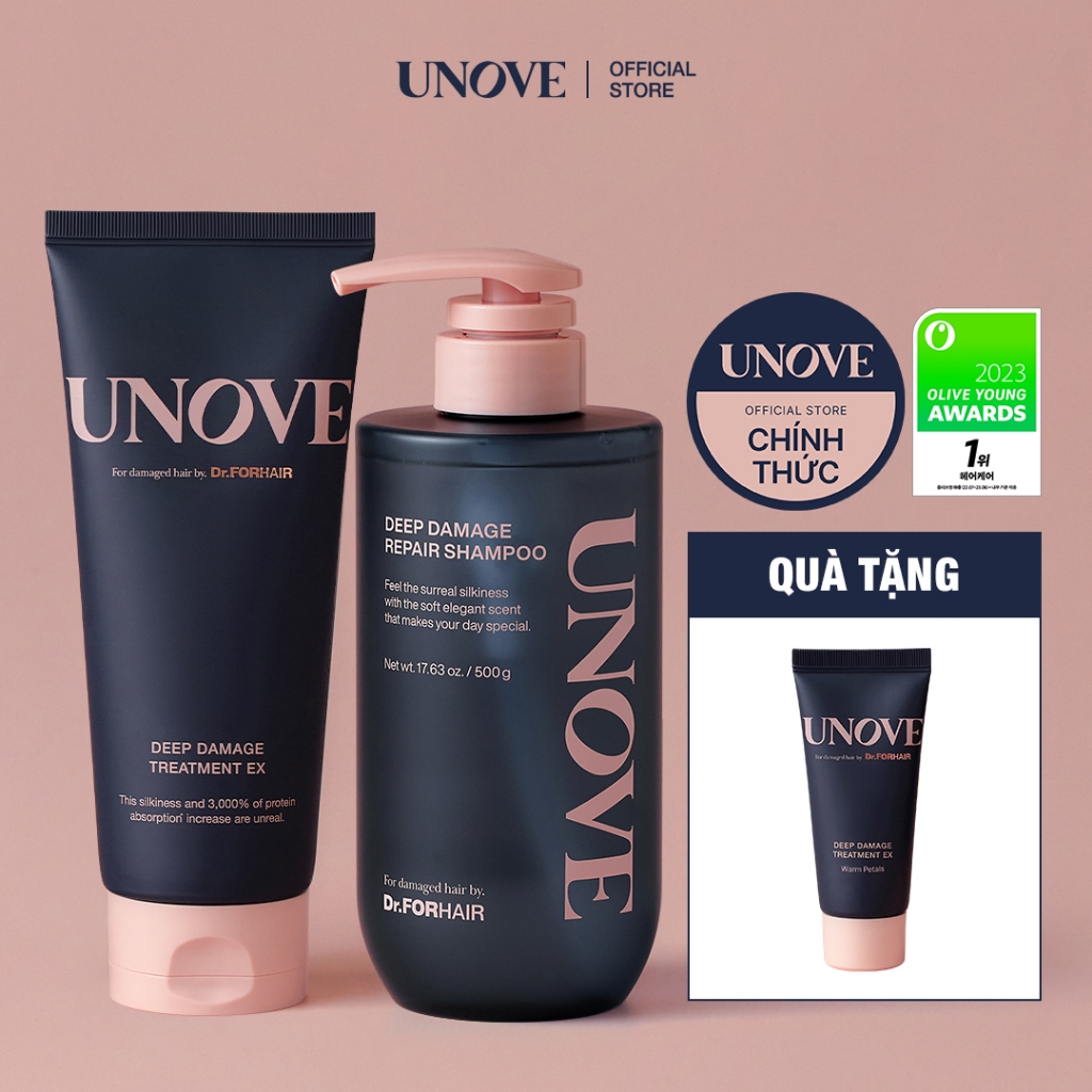 [UNOVE Official] SET KEM Ủ PHỤC HỒI SÂU TÓC HƯ TỔN 207ml / 320ml + DẦU GỘI PHỤC HỒI TÓC HƯ TỔN ...