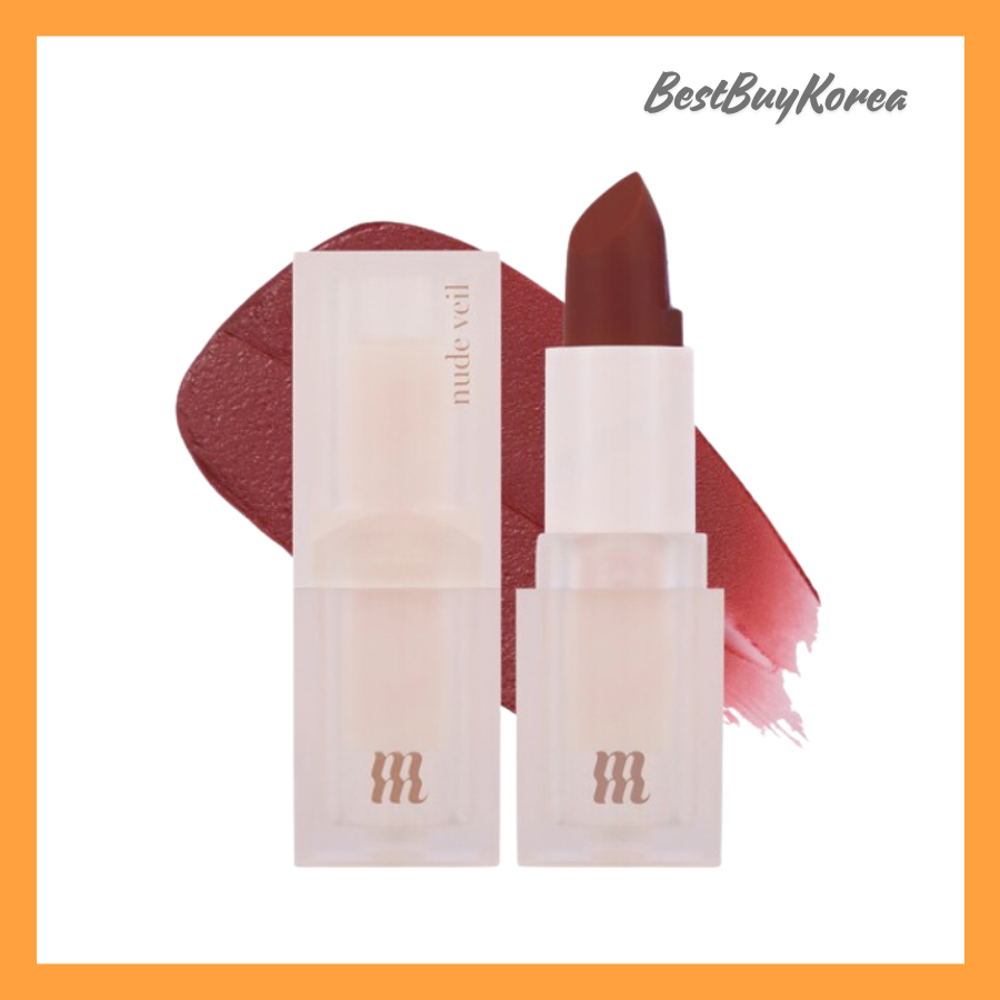 Son lì thuần chay màu MLBB Merzy Nude Veil Lipstick 3.5g (5 màu ...