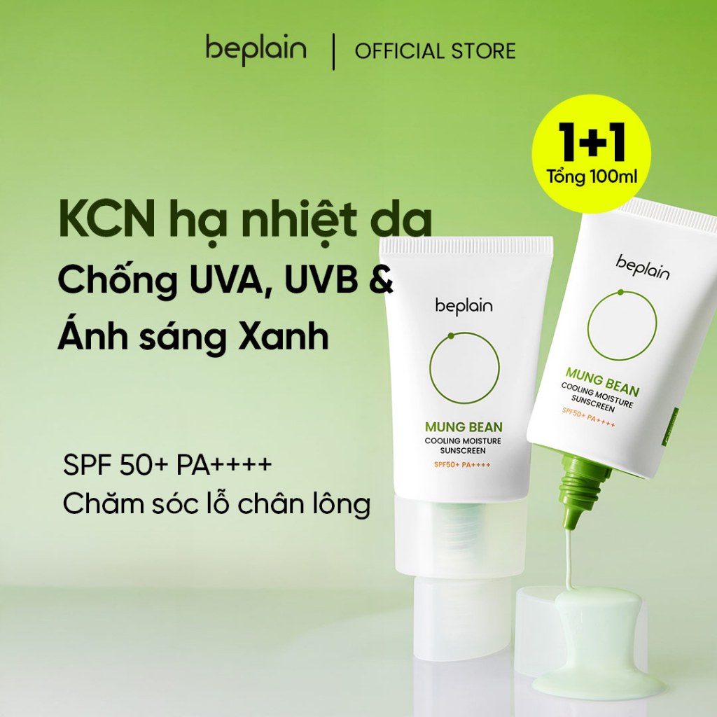 [Beplain Chính Hãng] Kem chống nắng BEPLAIN dòng Đậu Xanh thuần hoá học, chống UVA UVB và Ánh ...