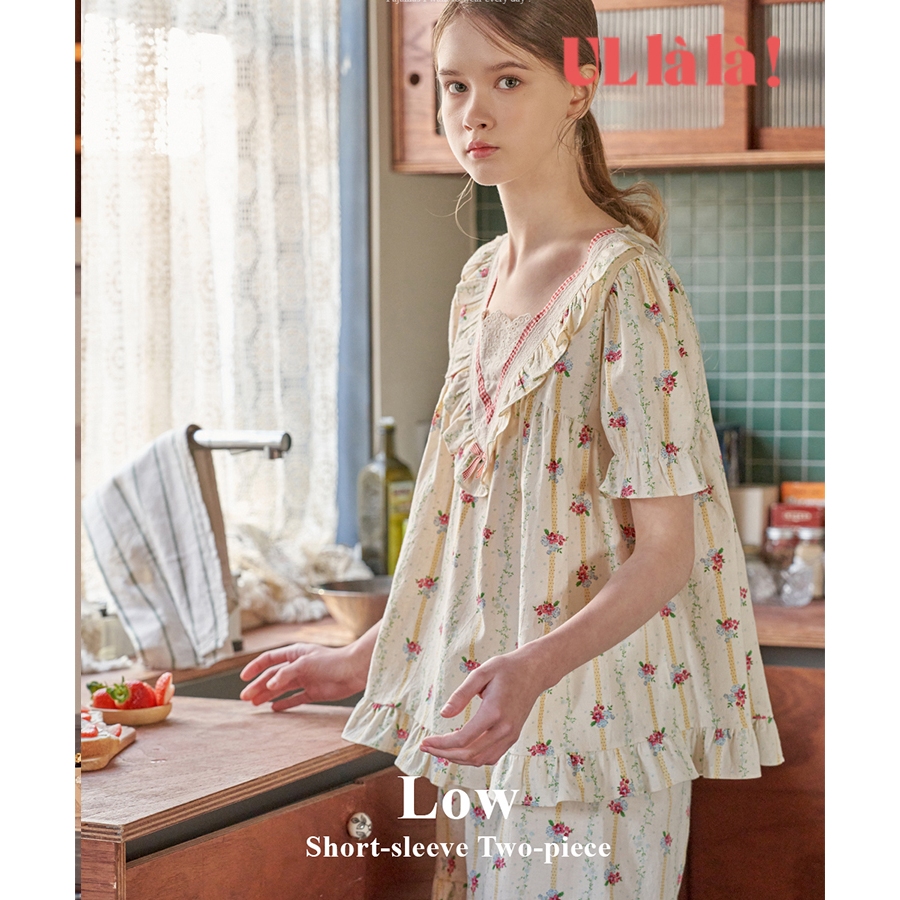 [ULLALA OFFICIAL] (24175WTSSN) Bộ ngủ hai mảnh tay ngắn ULLALA PYJAMAS ...
