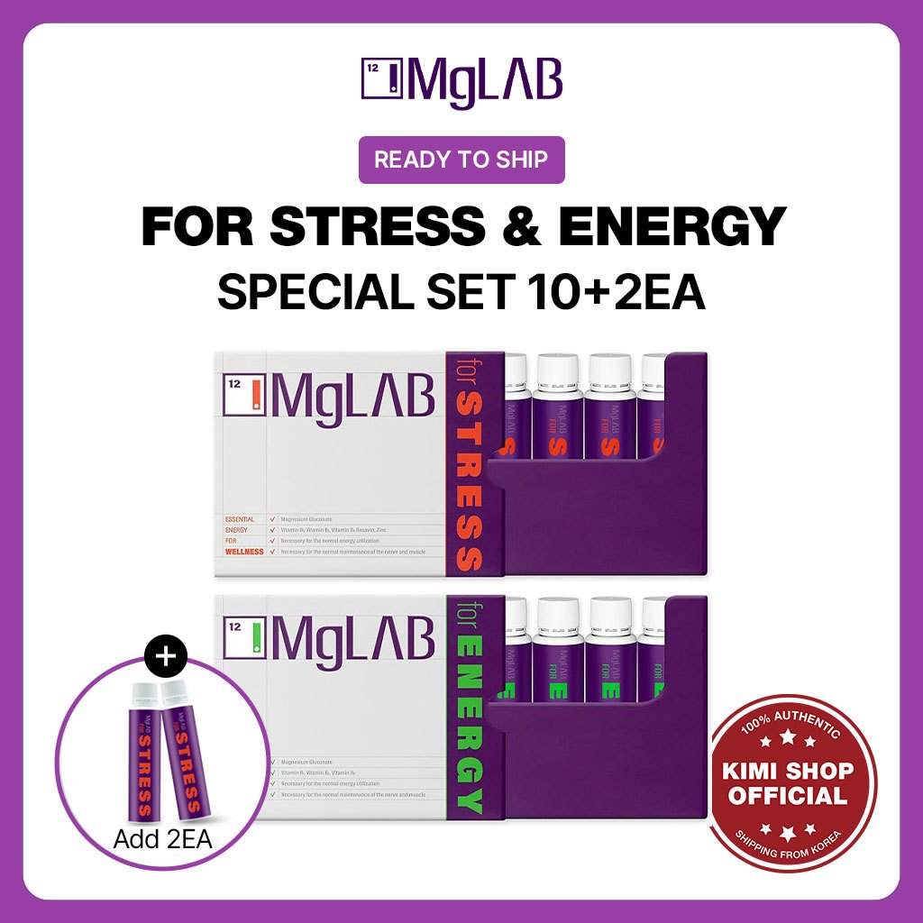 [Mglab] Dành Cho Căng Thẳng & Dành Cho Năng Lượng Viên Magie Lỏng Cao Cấp 10 + 2 Chai | Shopee ...