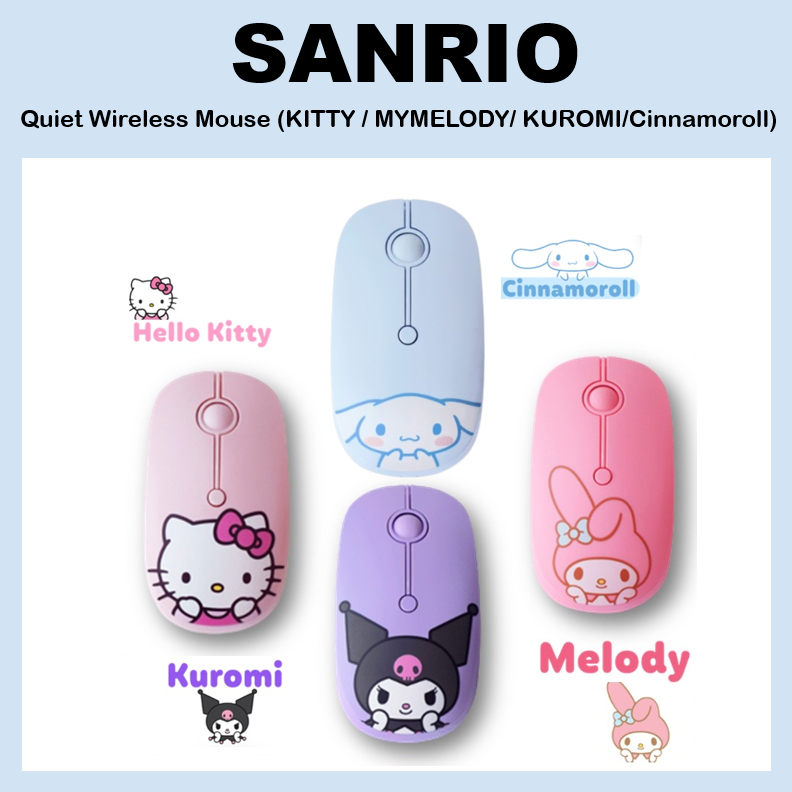 [Sanrio] Nhân vật Chuột không dây yên tĩnh nguyên bản 4Type (Hellokitty Kuromi MyMelody ...