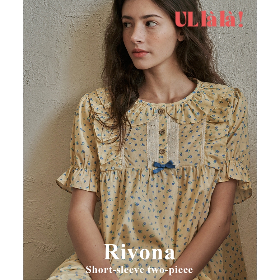 [ULLALA OFFICIAL] (24181WTSSN) ULLALA PYJAMAS Rivona Tay Ngắn Hai Mảnh ...