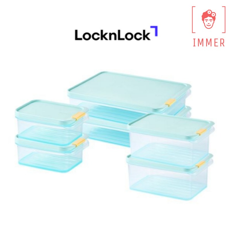 Locknlock Freezer Fit Bộ sắp xếp tủ lạnh 6 loại 450ml 2P / 1.65L 2P / 2.2L 2P Tiết kiệm không ...