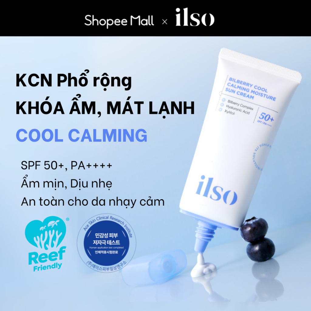 [ ilso Official] NEW_ Kem chống nắng dịu da mát lạnh ilso Bilberry Cool ...