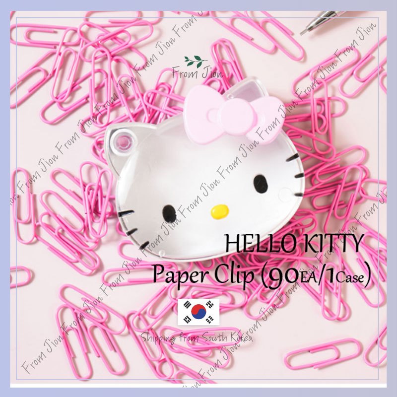 Kẹp giấy Hello Kitty bao gồm hộp đựng văn phòng 90ea, 1 hộp | Shopee ...