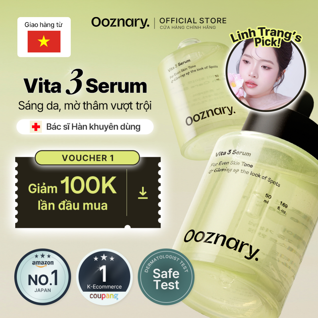 Ooznary Vita3 Serum giúp sáng da mờ thâm, làm dịu da For Blemish Care 50ml | Shopee Việt Nam