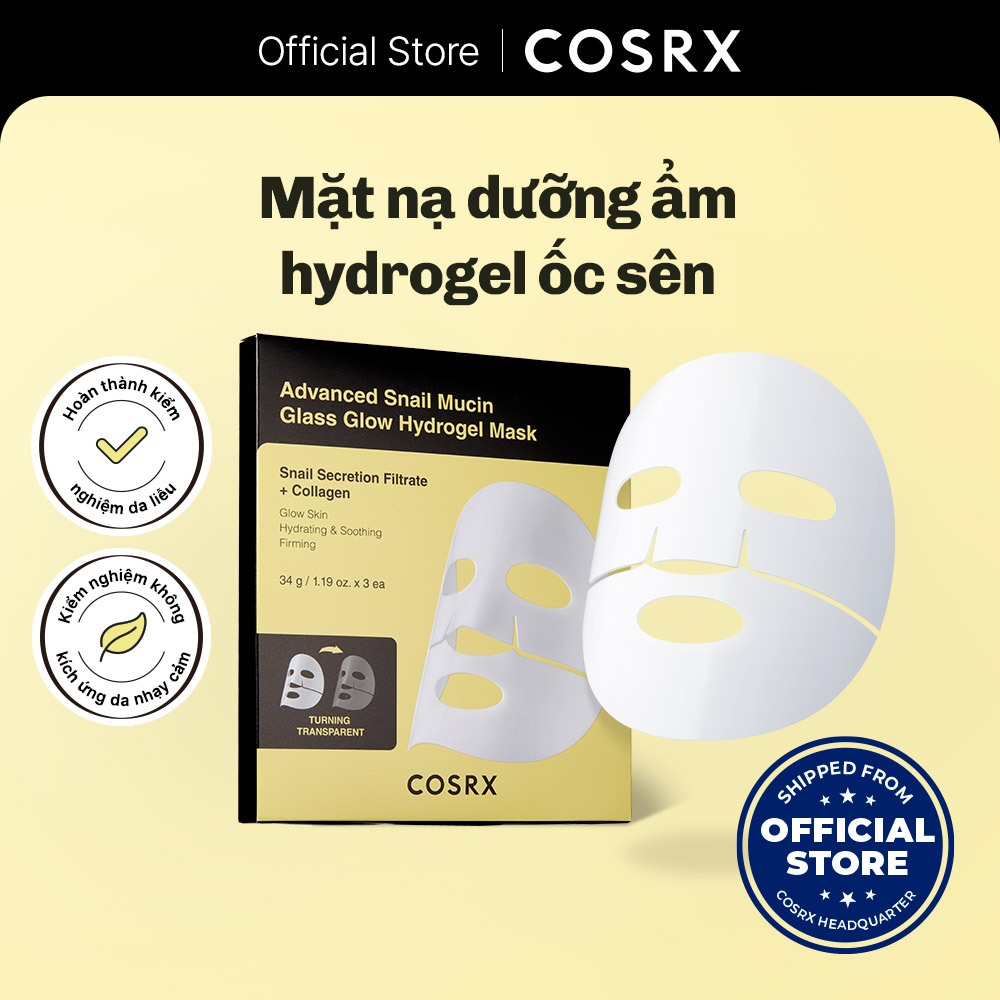 [COSRX] Mặt nạ thạch ốc sên Hydrogel cho làn da thủy tinh, trong suốt và rạng rỡ _ 3ea / 1box ...