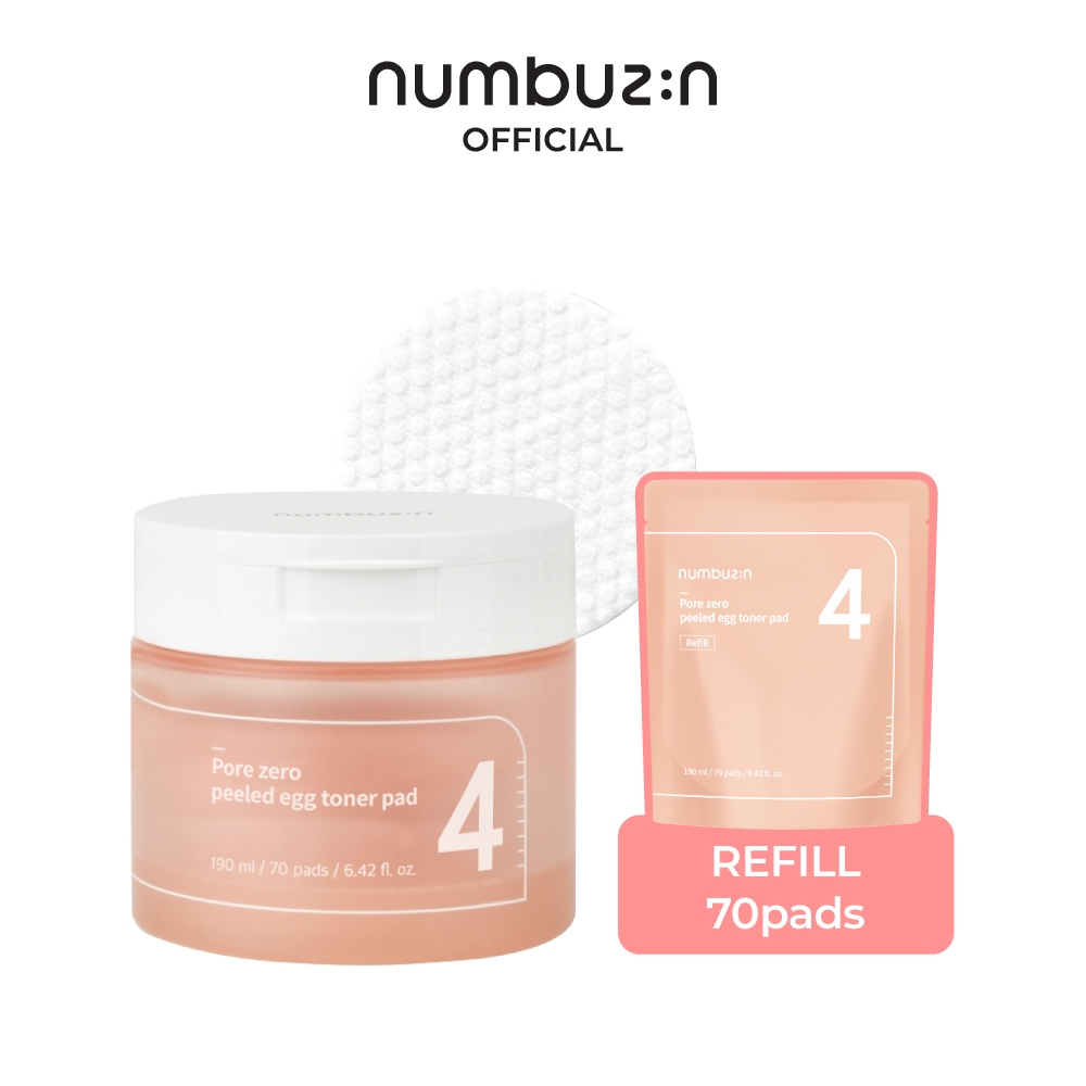 Numbuzin No.4 Pore Zero Peeled Egg Toner Pad 190ml / 70 miếng + Refill 70 miếng | Shopee Việt Nam
