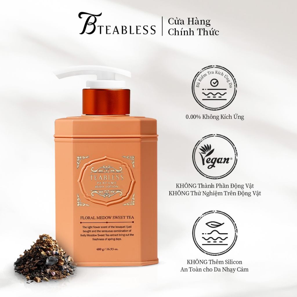 Teabless Sữa dưỡng thể nước hoa Hương Trà Hoa Đồng Cỏ 480g | Shopee Việt Nam