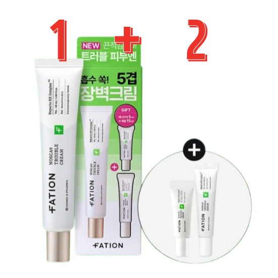 [1 + 2] FATION Nosca 9 Trouble Cream 45ml + 5ml Cream + 15ml Serum ...