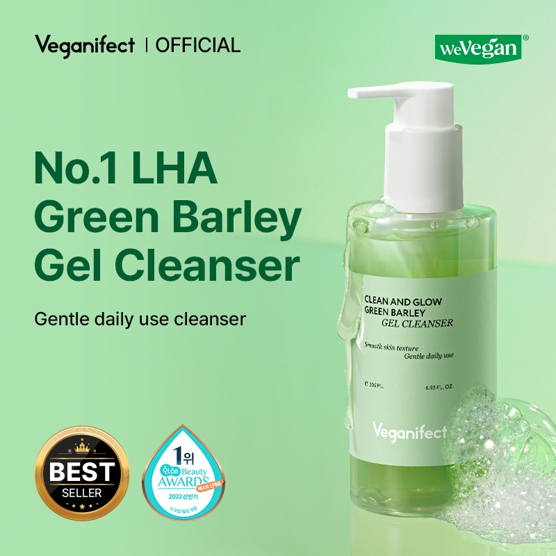 [Veganifect] Sữa Rửa Mặt Dạng Gel LHA Green Barley 205ml / Kết Cấu Da Mịn Màng Với Beta Glucan ...
