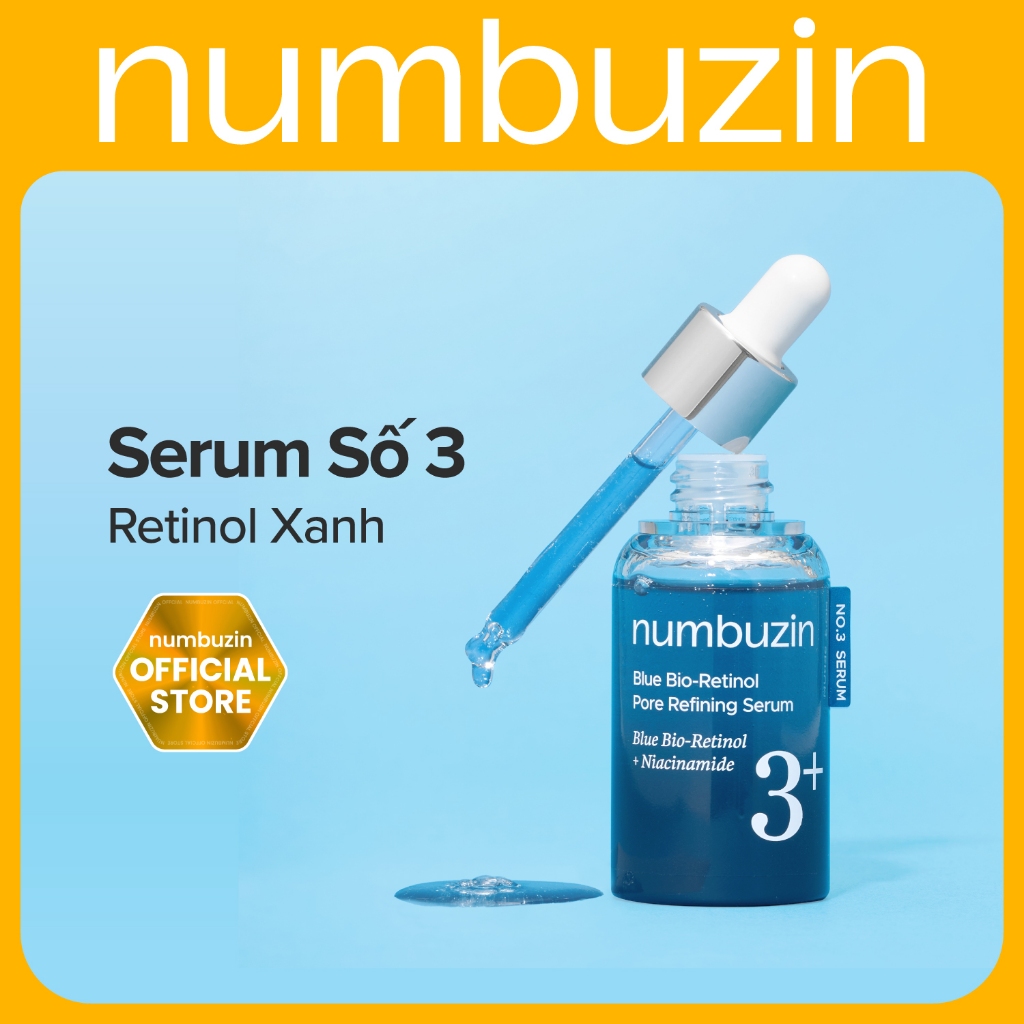 numbuzin Serum Số.3 | Serum Se Khít Lỗ Chân Lông Retinol Xanh 30ml | Shopee Việt Nam