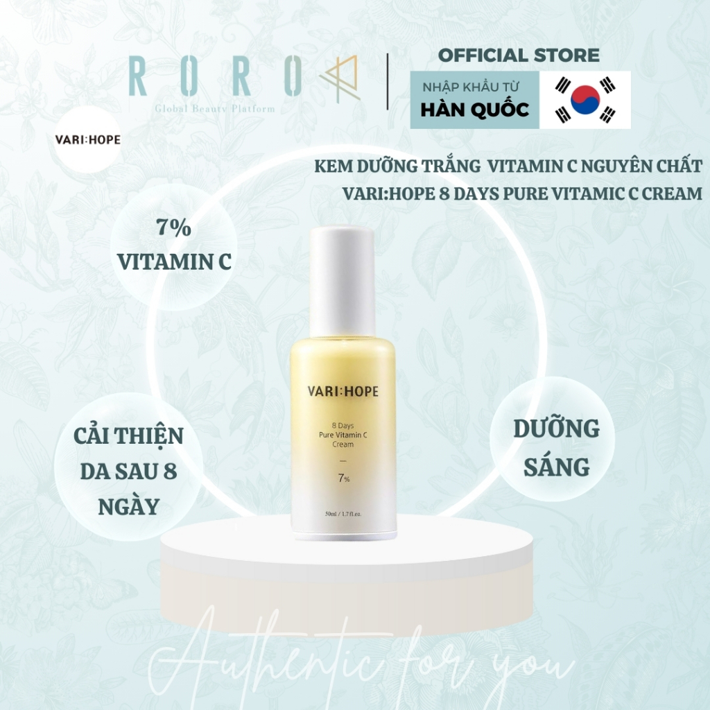 [vari:hope] Kem dưỡng ẩm sáng da 8 ngày chứa Vitamin C nguyên chất ...