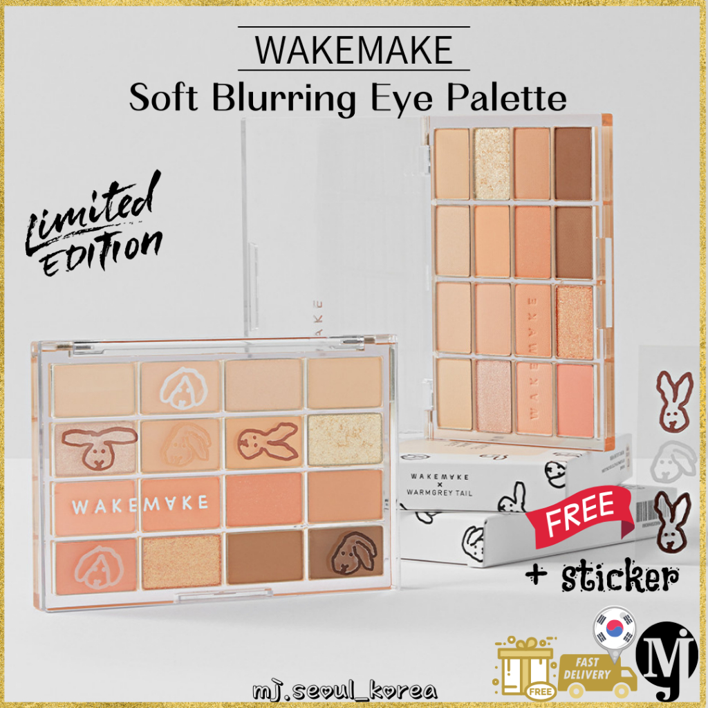 Wakemake Warmgrey Tail Soft Blurring Eye Palette 15 màu Đen Hush | Shopee Việt Nam