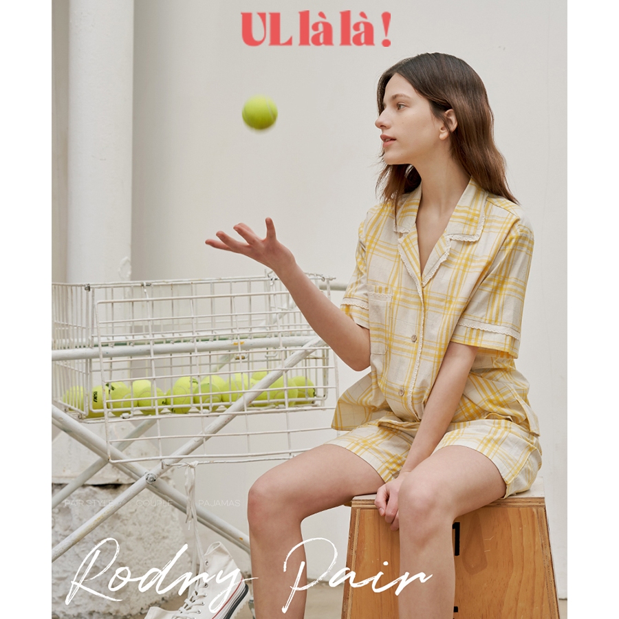 [Ullala CHÍNH THỨC] (24154WPSSNn) Kem hai mảnh tay ngắn ULLALA PAJAMAS Rodry (40'S) Size M ...