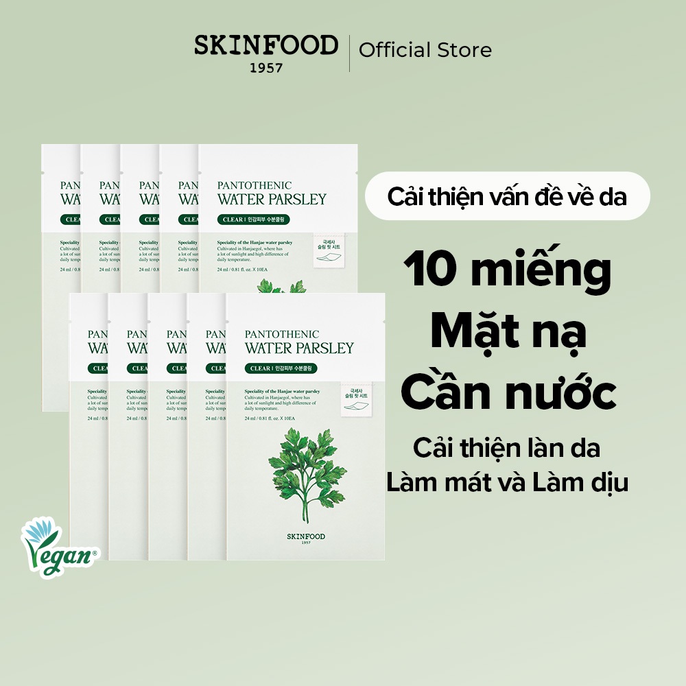 [SKINFOOD Official] 10 miếng mặt nạ rau mùi tây nước B5 làm dịu da và ...