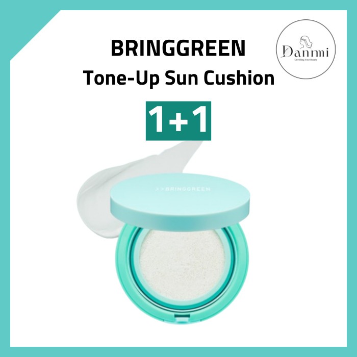 [BRING GREEN] 1+1 Tea Tree Cica Tone-Up Sun Cushion Sun Block 15g + 15g ...