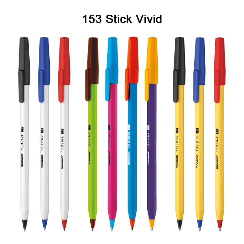 Hộp đựng bút bi MONAMI 153 (12 CÁI) 0,7MM, 1,0MM & 153 Stick Vivid Dozen Box (12 CÁI) Bút bi 0 ...