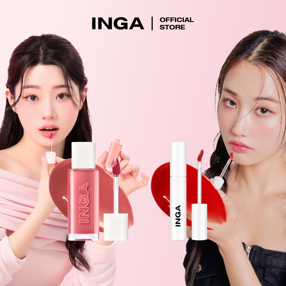 Inga GLASSY Water Glow Lip Tint (SNOWY / GLASSY _ 13 màu) | Shopee Việt Nam
