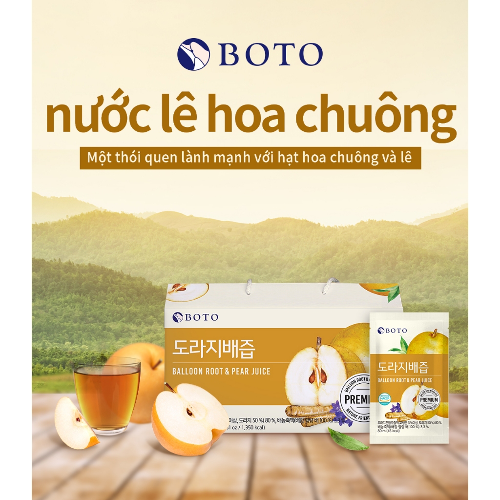 Nước ép lê BOTO Bellflower (80ml x 30 miếng) | Shopee Việt Nam