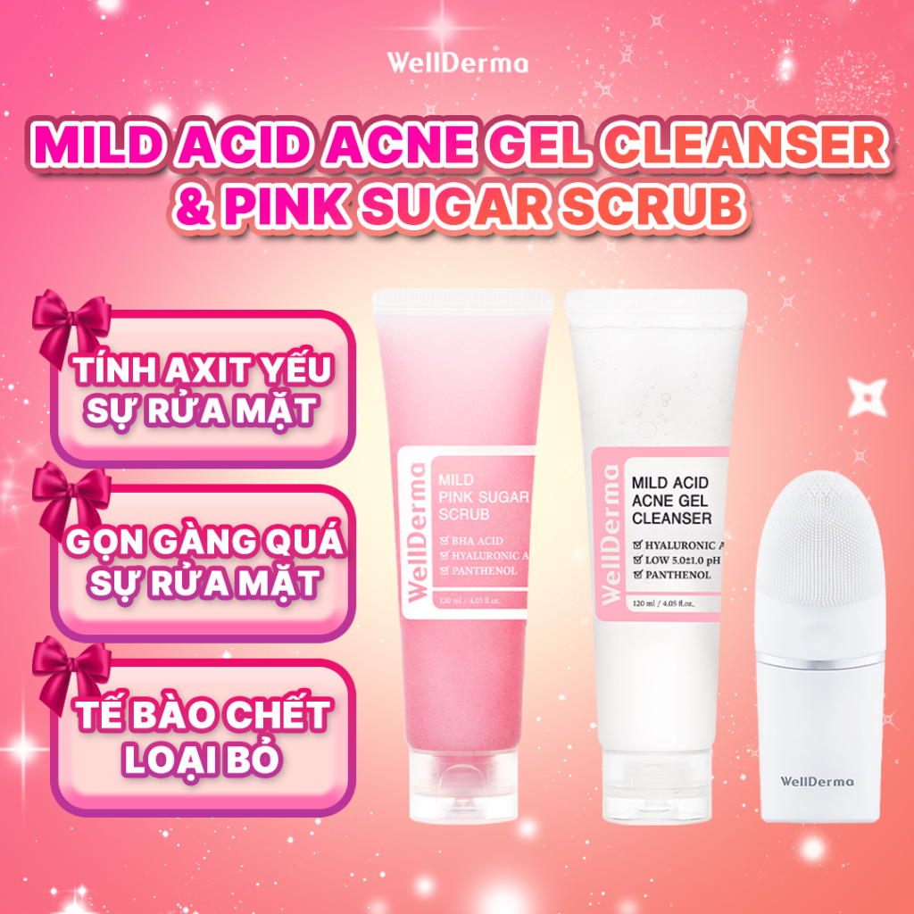 [Trung tâm mua sắm chính thức] WELLDERMA MILD ACID ACNE GEL CLEANSER ...