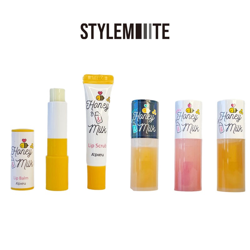 [A'PIEU COLLECTION] Honey & Milk - Lip Balm / Lip Scrub / Lip Oil ...