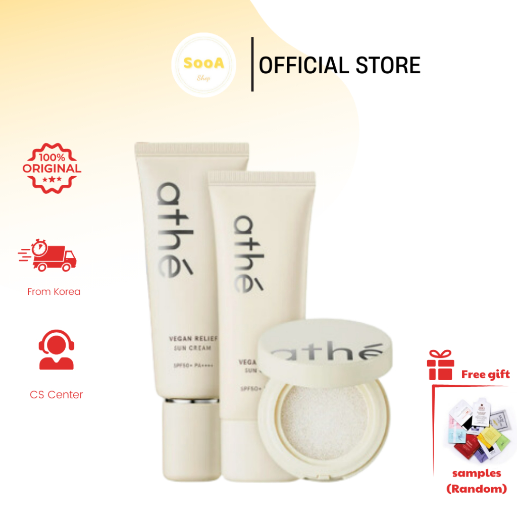 Kem chống nắng Athe Vegan Relief SPF50 + PA + + + + 70ml Set (+ Kem ...