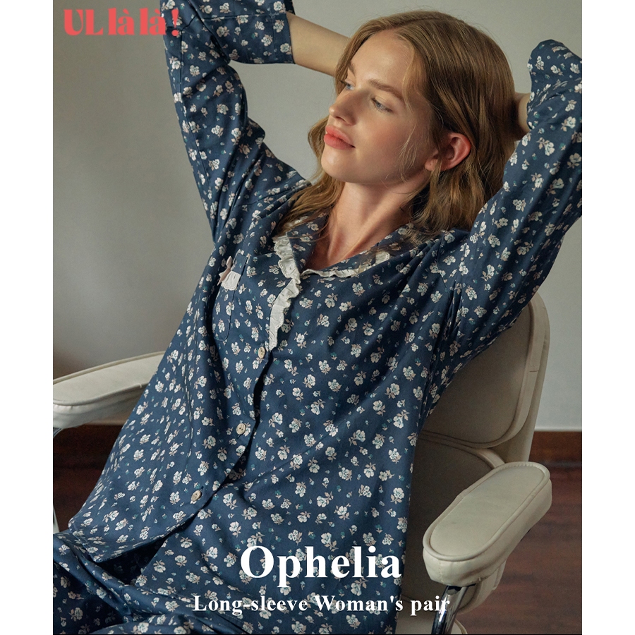 [MALL CHÍNH HÃNG] (24270WPLLN) ULLALA PyJAMAS Ophelia Set đồ ngủ nữ mặc nhà hoa nhí Cotton ...