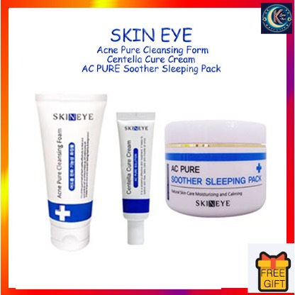 Skin EYE Acne Pure Cleaning Foam 120ml, Centella Cure Cream 20ml, AC ...