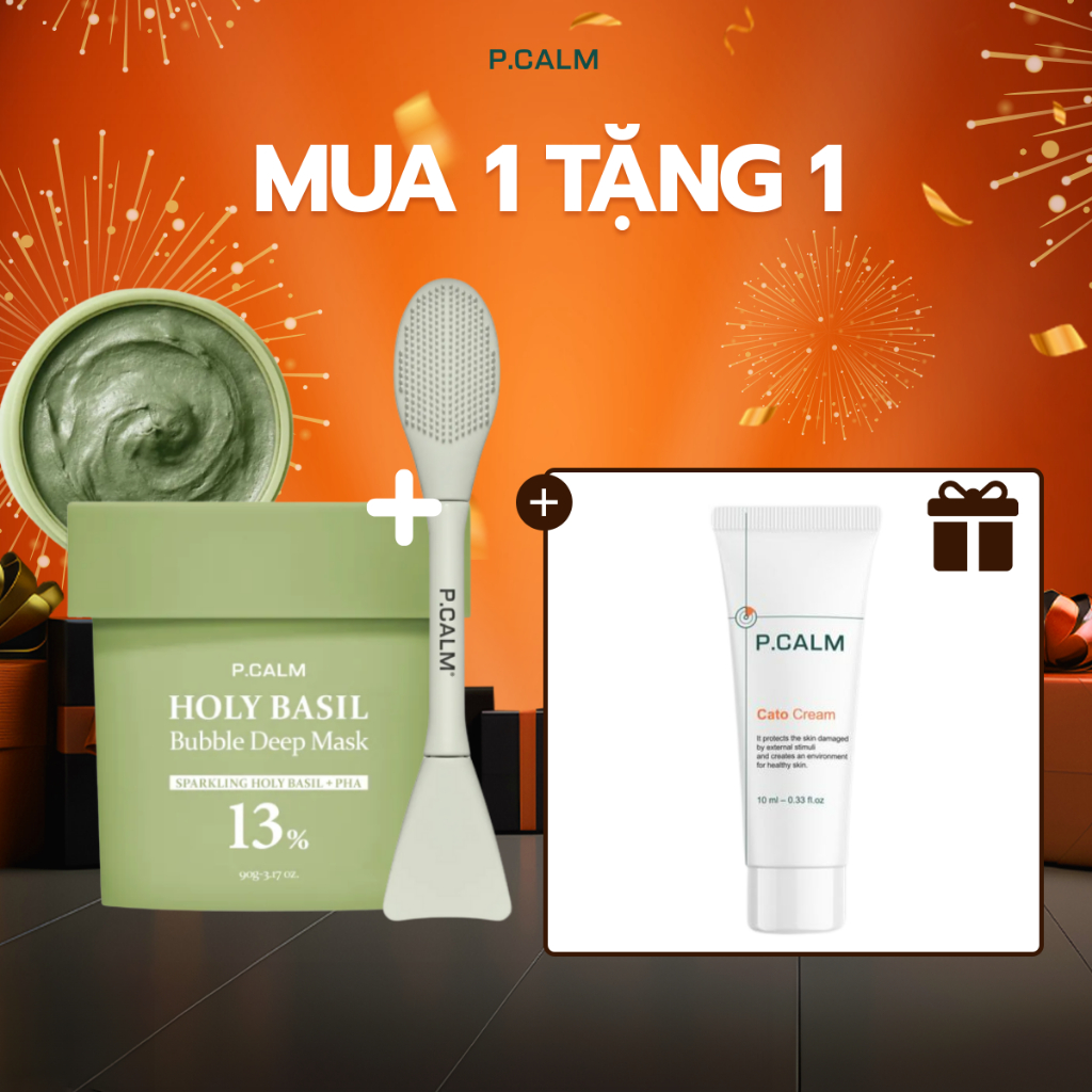 MỚI [P.CALM] Set Mặt Nạ Sủi Bọt Đất Sét Húng Quế HOLY BASIL BUBBLE MASK ...