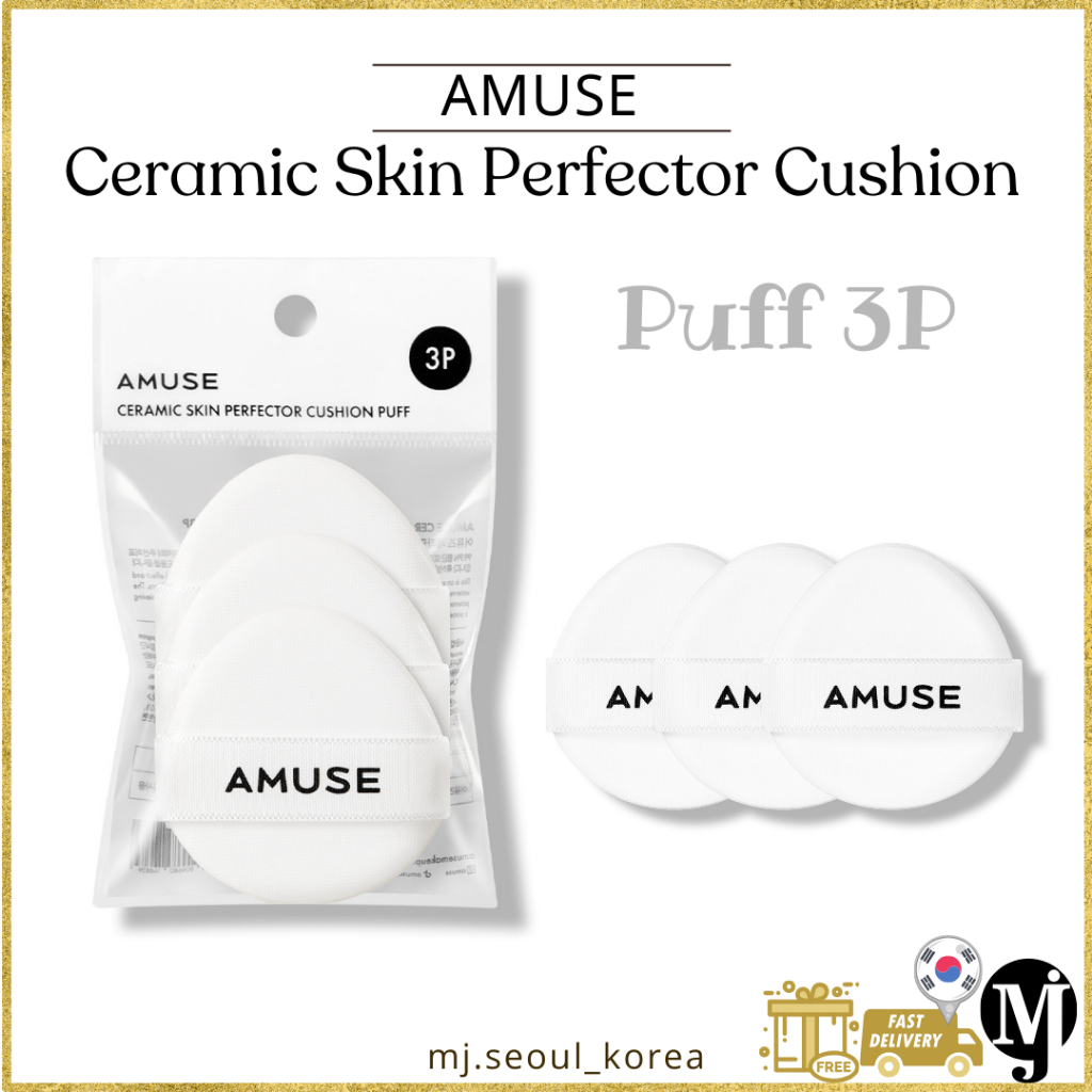 Amuse Ceramic Skin Perfector Cushion Puff 3P | Shopee Việt Nam
