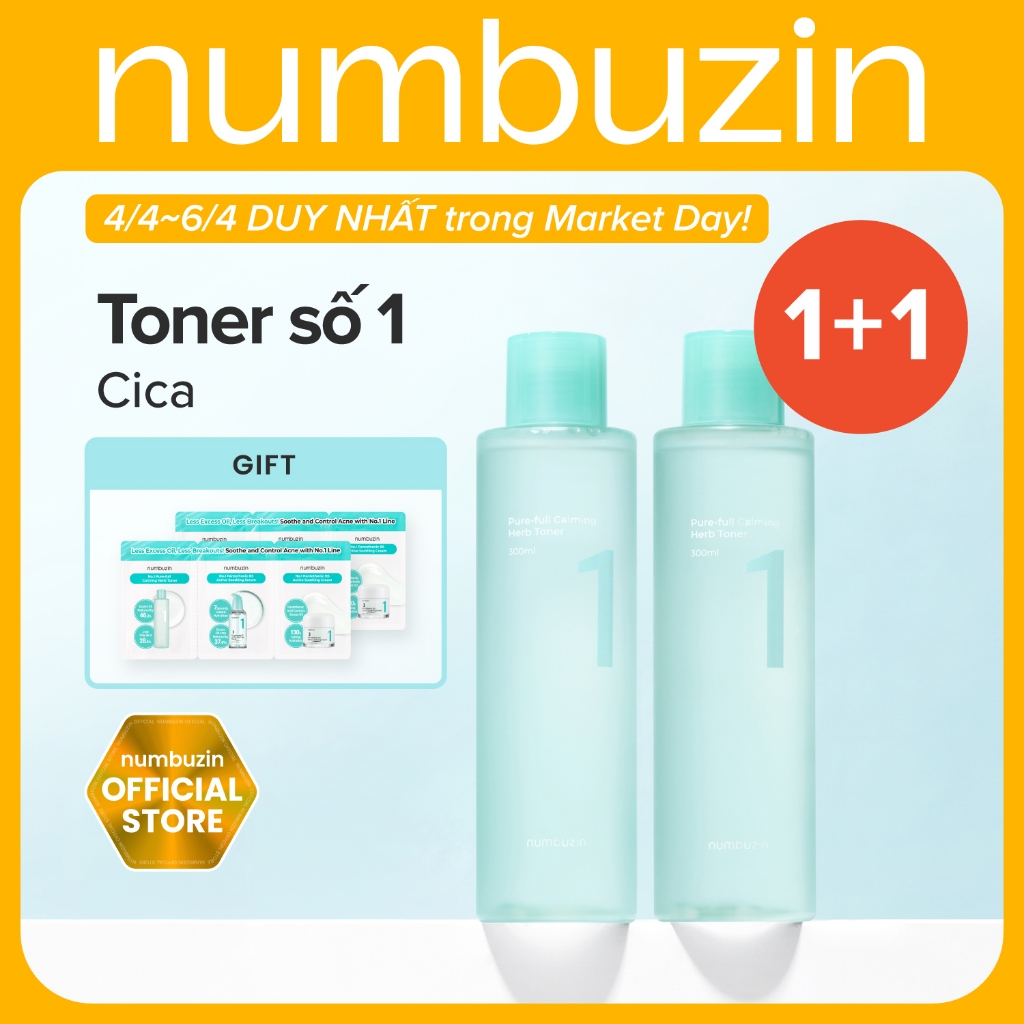 [1 + 1 Double Day] numpuzin No.1 Pure-full Calming Herb Toner 300ml ...