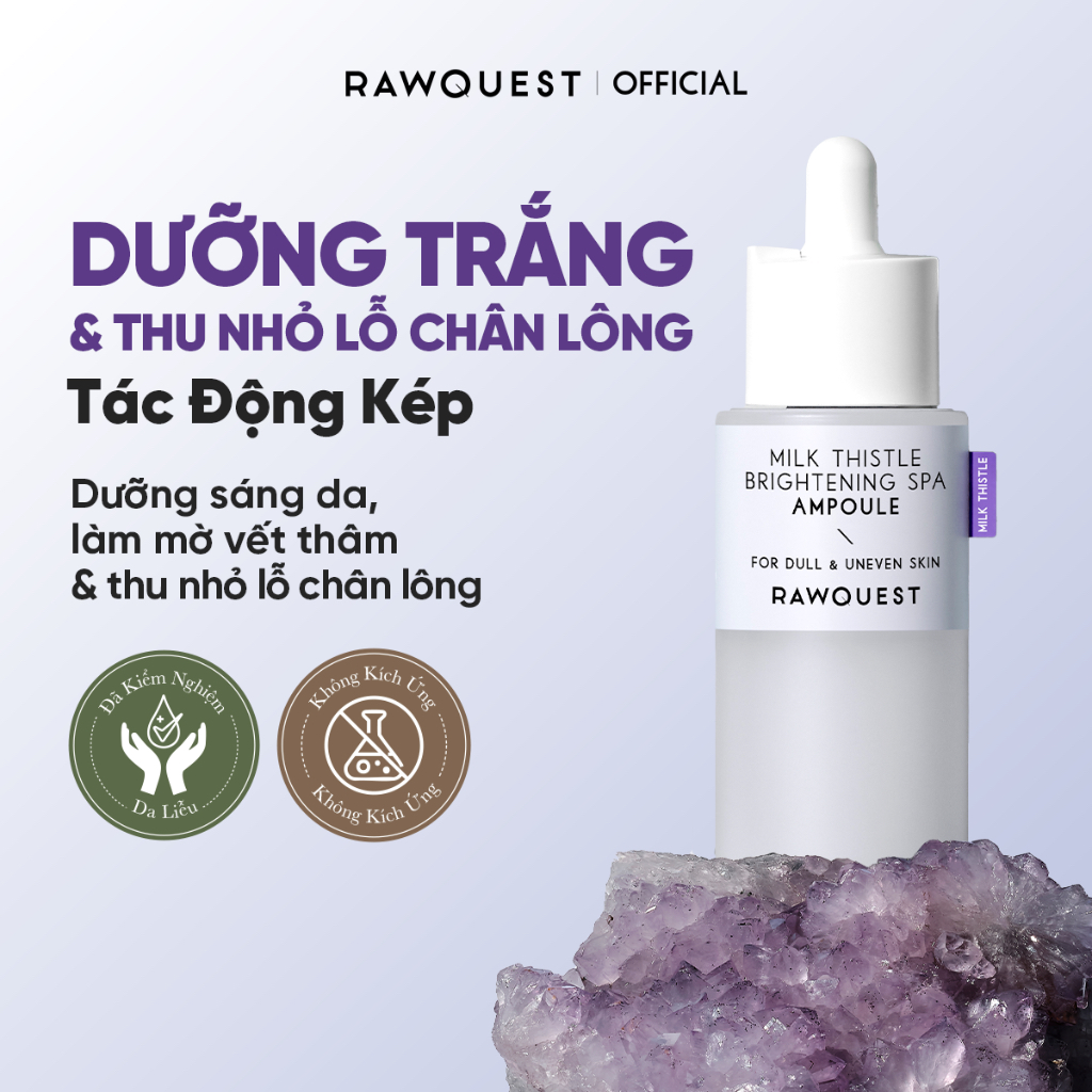 [RAWQUEST] Tinh Chất Dưỡng Trắng Da Milk Thistle và Niacinamide - Serum 20ml Dưỡng Trắng Mờ Thâm ...