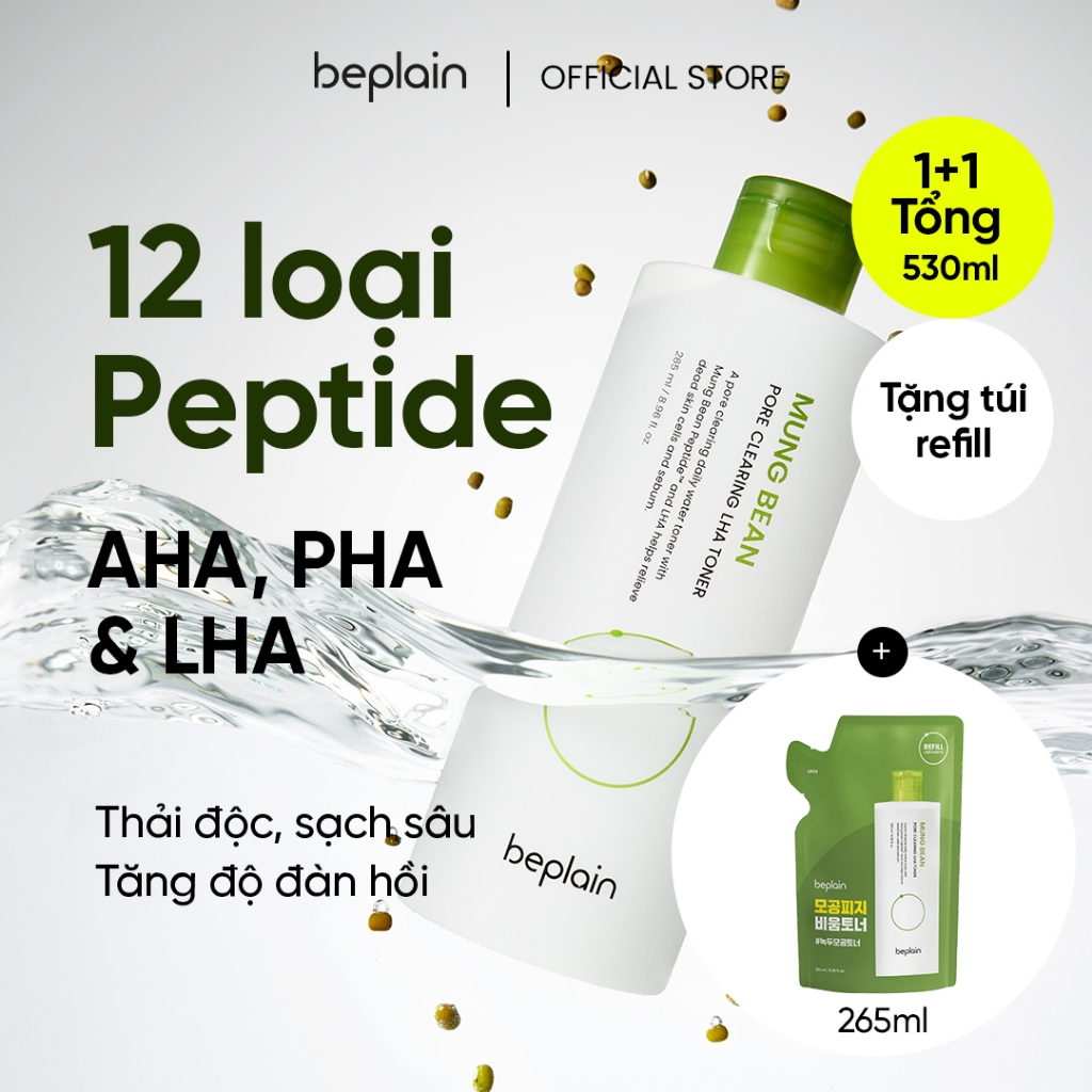 [Beplain Chính Hãng] Toner Đậu Xanh chứa PHA, AHA và LHA cân bằng độ pH ...