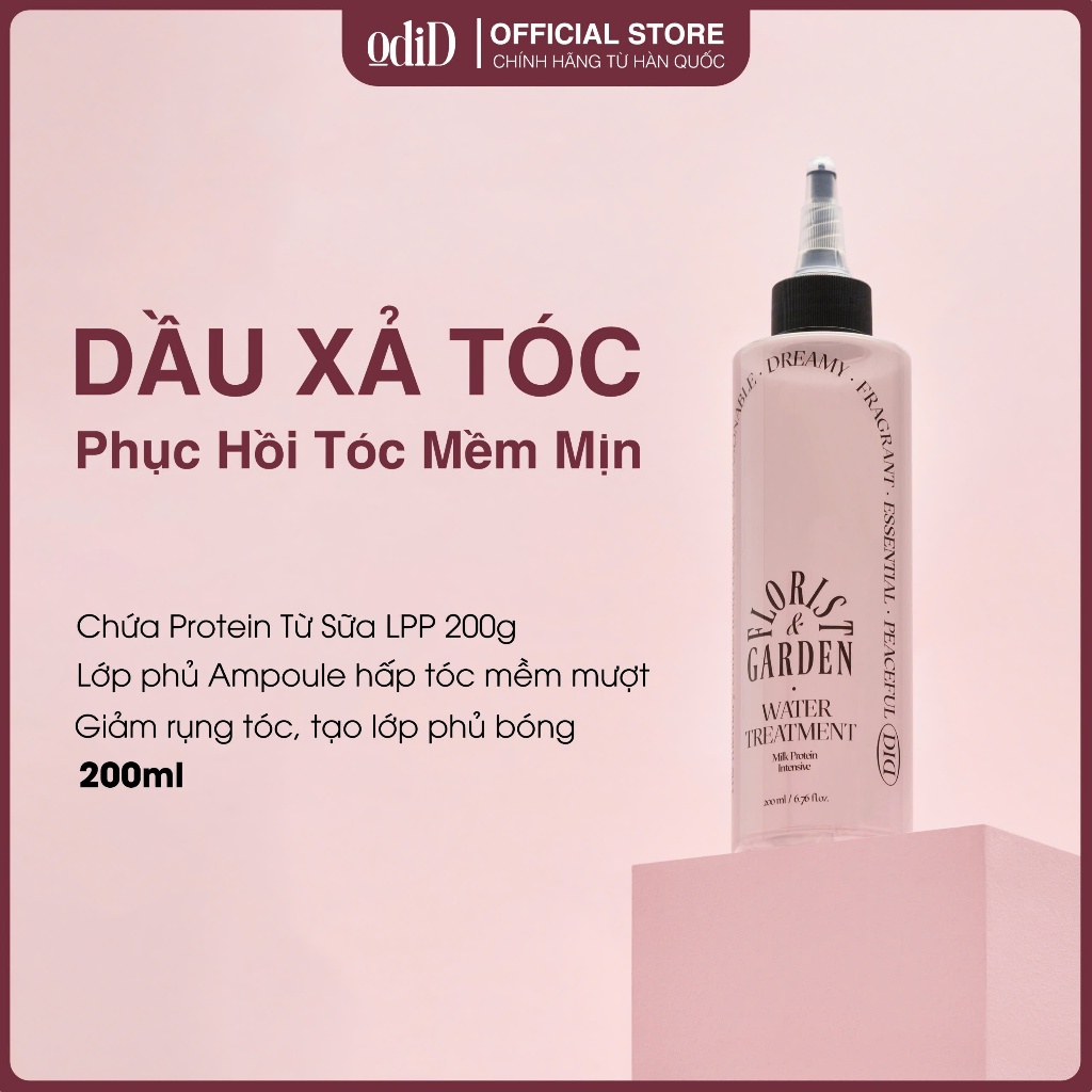 [odiD] Dầu Xả Phục Hồi Tóc Mềm Mịn MilkProtein Intensive Water Treatment Florist Garden 200ml ...