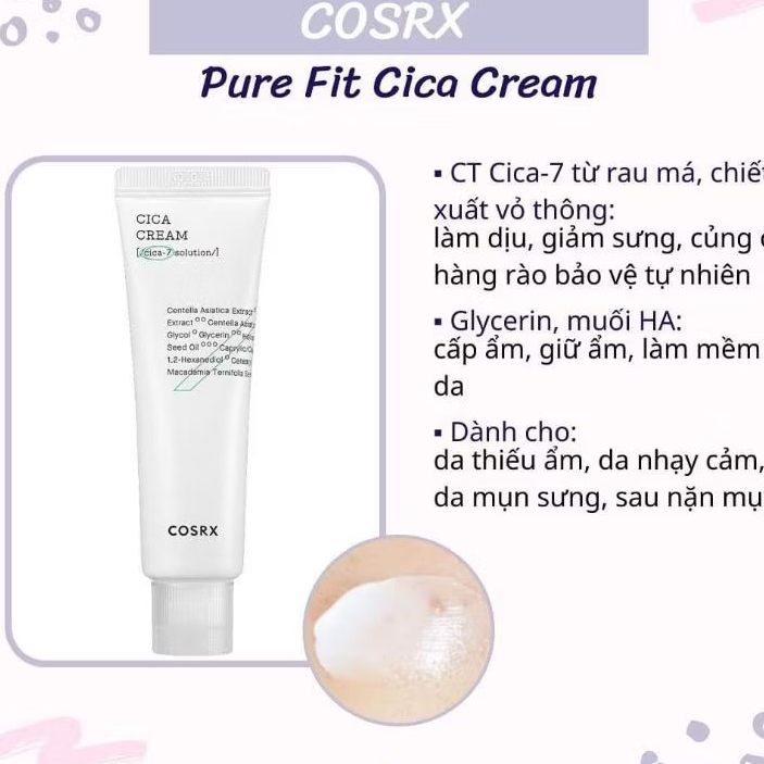 [XẢ DATE T10/24] KEM DƯỠNG PHỤC HỒI LÀM DỊU COSRX PURE FIX CICA CREAM ...