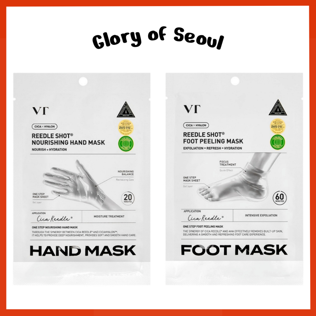 [New] VT COSMETICS Reedle Shot Nourishing Hand Mask / Foot Peeling Mask ...