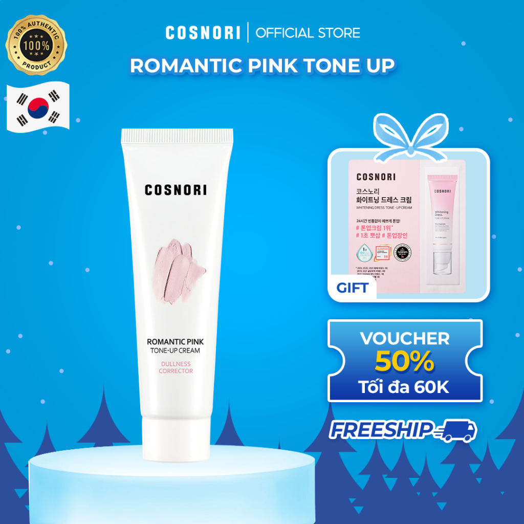Kem Dưỡng Da COSNORI Romantic Pink Tone Up Hỗ Trợ Nâng Tông 50ml | Shopee Việt Nam