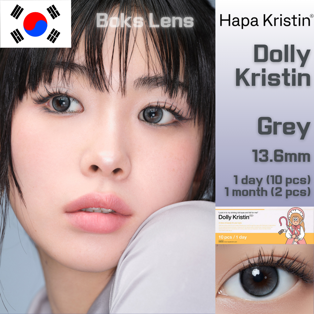 [1 Box] Hapa Dolly Kristin Gray Lens 1 Ngày & Hàng Tháng 13,6mm K-pop ...