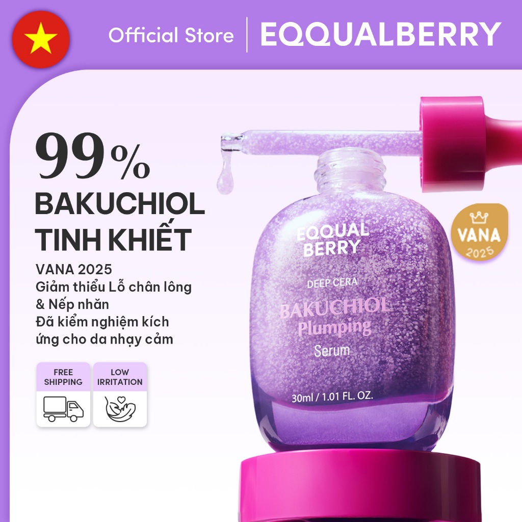 [EQQUALBERRY Official] Serum Bakuchiol 30ml - Giảm Nếp Nhăn, Se Khít Lỗ ...