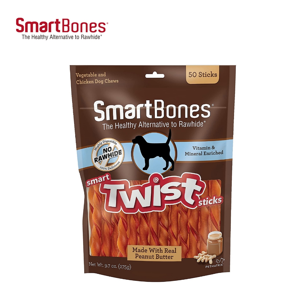 [SmartBones] Peanut Butter Smart Twist Sticks Regular for Dogs 275g(50p ...