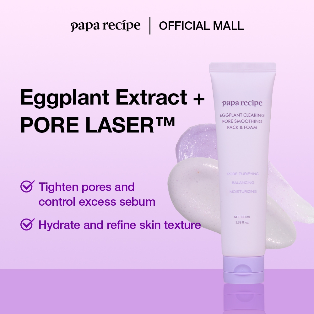 Papa recipe Cà tím Clearing Pore Smoothing Pack & Foam (100ml) | Shopee ...