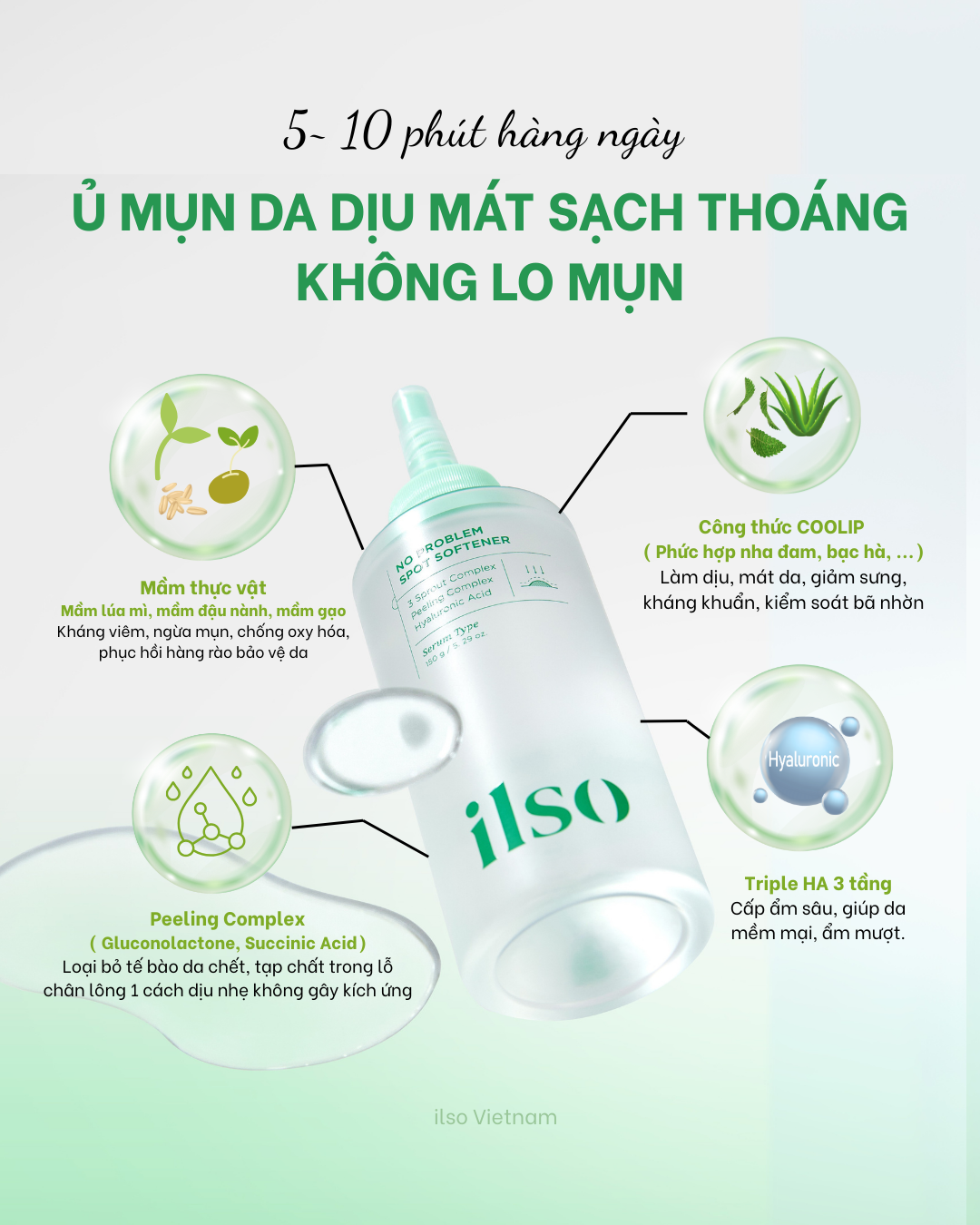 [ ilso Official] COMBO 2 Ủ MỤN _ Tinh chất ủ mụn đầu đen +TInh chất ủ mụn trứng cá Tặng kèm dụng ...