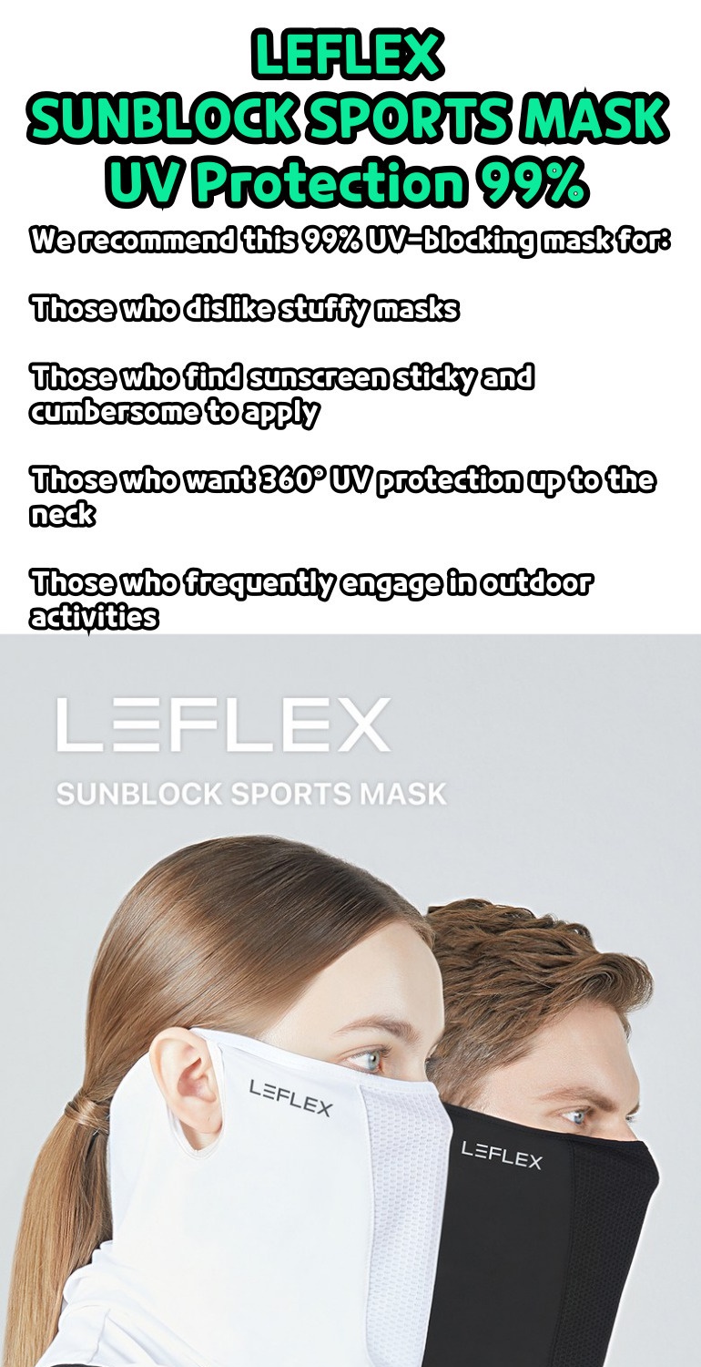Leflex UV Protection Golf Mask Che Nắng Mặt Nam Nữ Cool Premium free size 3 Màu (Đen, Trắng, Da ...