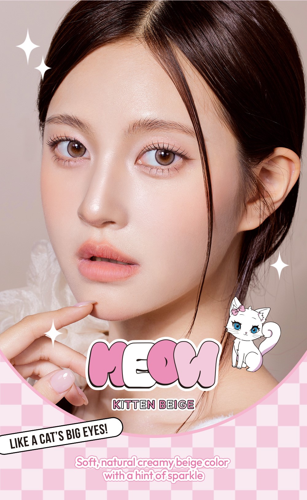 [MEOW] Kitten Beige (1 chiếc) | Kính áp tròng màu nâu lạnh 6 tháng G ...
