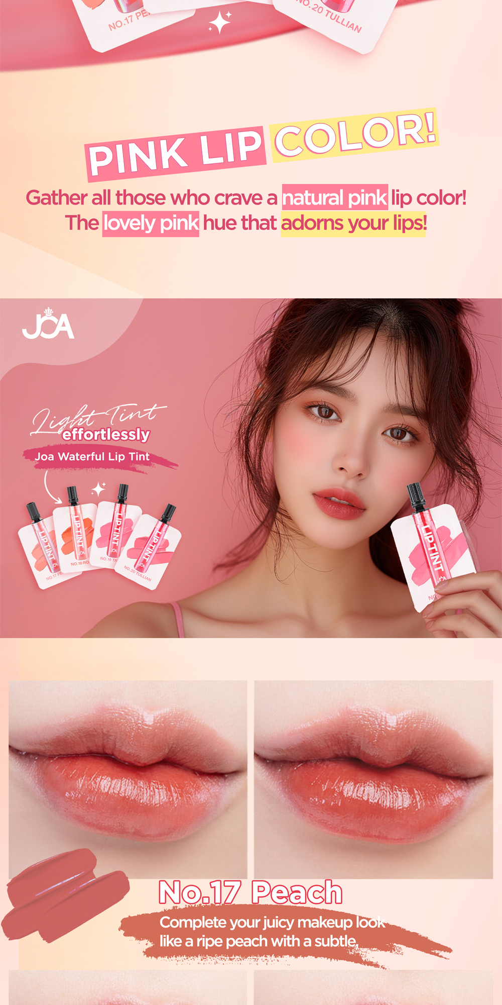 [Joa] Son Tint Waterful & Thấm Nước - 8 Sắc Thái | Dưỡng ẩm | Collagen truyền | Lâu trôi | Màu ...