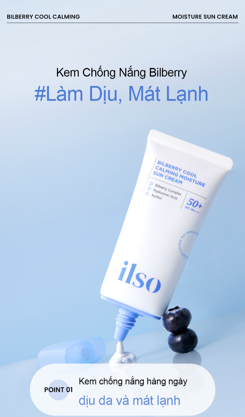 [ ilso Official] NEW_ Kem chống nắng dịu da mát lạnh ilso Bilberry Cool ...
